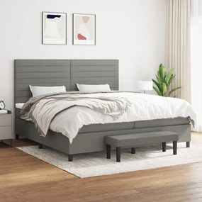 Box spring postel s matrací tmavě šedá 200x200 cm textil 3136702
