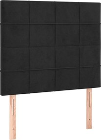 vidaXL Box spring postel s matrací 80 x 200 cm samet [3132647] Barva: Černá