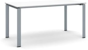Jednací stůl INFINITY se šedostříbrnou podnoží 1600 x 800 x 750 mm, bílá