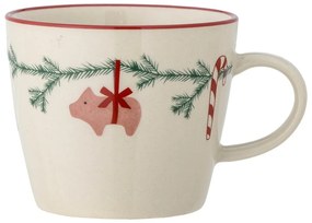 Krémový hrnek na cappuccino s vánočním motivem z kameniny 300 ml Yule – Bloomingville