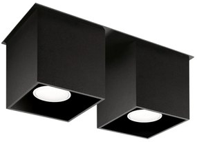 Stropní svítidlo Quad, 2x černé kovové stínítko