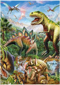 DINO Puzzle 100 dílků XL Svět dinosaurů 33x47cm svítí ve tmě skládačka dn394155