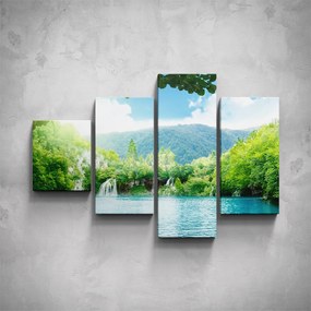4-dílný obraz - Jezero v horách - PopyDesign