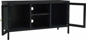TV stolek černý 105 x 35 x 52 cm ocel a sklo 336058