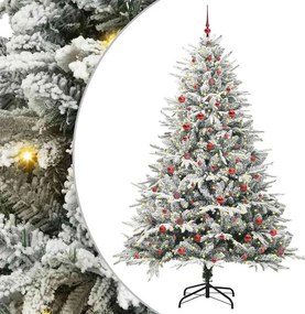 Umělý přednažený vánoční stromek se soupravou koulí Zelená 3395415