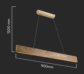 LED Solution Lineární závěsné LED svítidlo designové s dřevěným dekorem 90cm 24W 23365