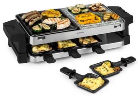 Klarstein Sirlion, raclette gril, 1500W, hliník/kámen, pro 8 osob, kontrolní LED