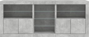 Příborník s LED osvětlením betonově šedý 162 x 37 x 67 cm 3209033