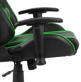 Otočná herní židle zelená PVC,  20480