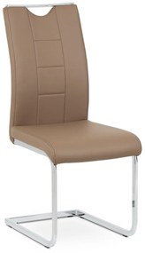 AUTRONIC Jídelní židle latte koženka / chrom