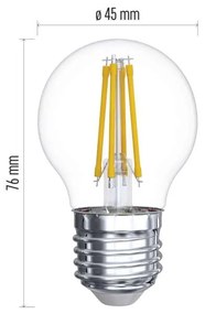 Emos lighting LED žárovka Filament Mini Globe 6W E27 teplá bílá