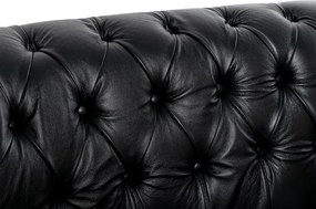 Kožená pohovka CHESTERFIELD - 2P, šedá (Rimini)