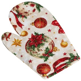Bellatex Kuchyňská chňapka vánoční 28x18 cm Vánoční ozdoby Červená,Zelená,Smetanová