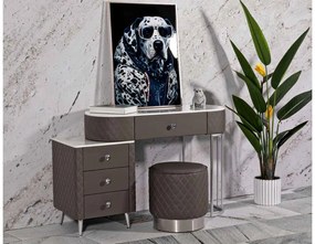 Designový toaletní stolek s taburetkou Pembroke II šedý