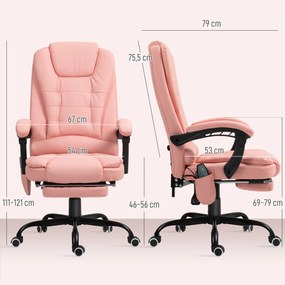 Kancelářská židle Vinsetto se 7bodovou masáží, ergonomická kancelářská židle s funkcí polohování, výškově nastavitelná manažerská židle s dálkovým ov…