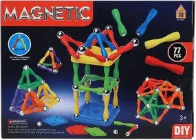 TEDDIES Magnetická stavebnice 77 ks / Stavebnice / kov/plast / v krabi