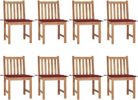 Zahradní židle s poduškami 8 ks masivní teak 3073151