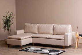 Hanah Home Rohová pohovka LUNGO krémová