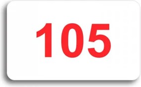 ACCEPT Číslo na dveře - typ 04 (50x30mm) - bílá tabulka - barevný tisk