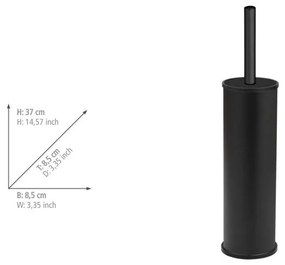 WC kartáč se vzduchotěsnou nádobou z nerezové oceli OLMEDO, Ø 8,5 cm, černá
