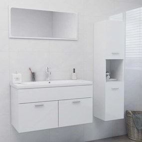 vidaXL Set koupelnového nábytku dřevotříska [3071427] Barva: bílá s vysokým leskem
