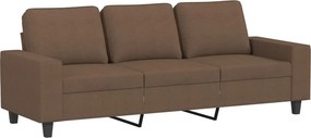 3místná pohovka s podnožkou hnědá 180 cm textil 3201154