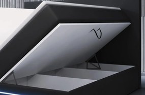 K&M postele Boxspring postel SEJOUR s úložným prostorem a LED Velikost postele: 160 × 200 cm, Výběr matrace: Oboustranná pružinová matrace - středně …