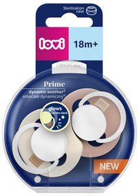 Lovi Dudlík svítící silikonový dynamický Prime 18 m+ 2 ks Ivory/Blush