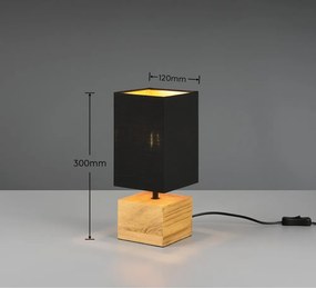 Stolní lampa s textilním stínidlem v černo-přírodní barvě (výška 30 cm) Woody – Reality