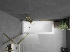 Mexen Flip, vanová zástěna 1-křídlová 80 x 150 cm, otočné křídlo, 6 mm námraza sklo, zlatý profil, 894-080-101-50-30