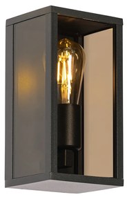 Venkovní nástěnné svítidlo černé s kouřovým sklem 26 cm IP44 - Charlois