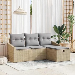 Set pohovek 4 ks Béžová polyratan 3359249