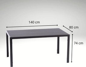 Vikio Zahradní set 140x80 pro 6 osob DT276 antracit