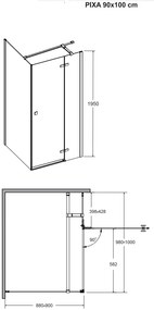 Besco Pixa 100x90/120x90 obdélníkový sprchový kout, black Orientace: Levá, Rozměr sprch.dveří: 100cm