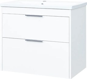 Mereo Mereo, Vigo, koupelnová skříňka s keramickým umyvadlem 81 cm, bílá, dub, CN312
