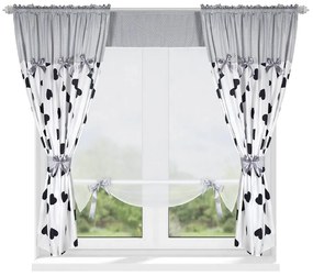 Fliying Luxusní hotová záclona s panelem Josefína černobílý 420 x 160 cm