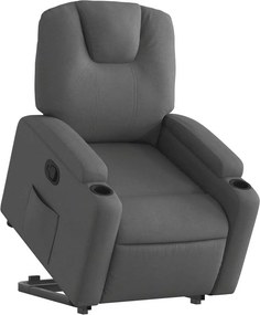 Zvedací polohovací křeslo tmavě šedé textil 3204369