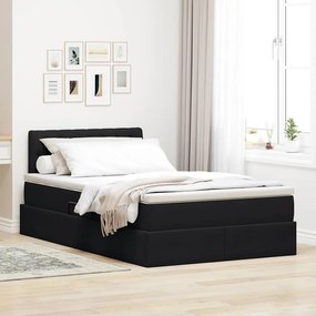 Postel s úložným prostorem s čelo Černá 120 x 200 cm samet 3370811