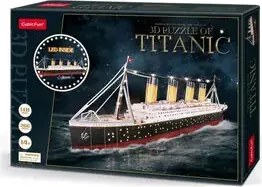 CubicFun 3D puzzle Titanic - LED / 266 dílů / 87.9 x 9.6 x 29.4 cm / o