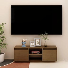 TV stolek medově hnědý 110 x 30 x 40 cm masivní borové dřevo - Default Title