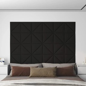 Nástěnné panely 12 ks černé 30x30 cm textil 0,54 m² - Default Title
