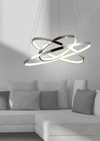 Chromové závěsné LED svítidlo Lune kulaté 50cm 60W  - Candellux