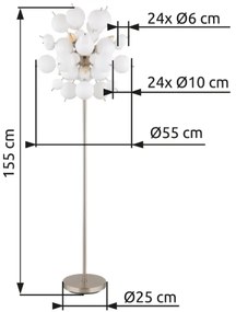 Globo 15633SO - Stojací lampa UDO 6xE14/25W/230V bílá