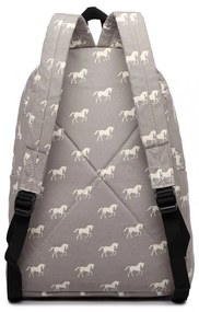 Konofactory Šedý vzorovaný batoh do školy „Horses“ 11L