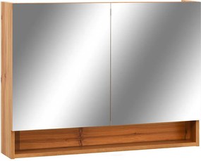 LED koupelnová zrcadlová skříňka dub 80 x 15 x 60 cm MDF 323606
