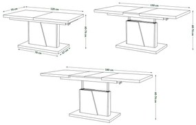 Rozkládací konferenční/jídelní stůl se zvedací deskou NINO dub craft/černá
