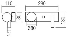 Redo 01-4660 - LED Nástěnné svítidlo NORMA LED/5W/230V + LED/3W CRI 90 USB bílá