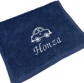 Ručník Auto s vlastním jménem nebo textem Barva: Azurově modrá, Velikost ručníku: 30x50cm