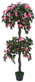 vidaXL Umělá rostlina rododendron s květináčem 155 cm zelená a růžová