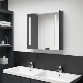 Petromila LED koupelnová skříňka se zrcadlem zářivě šedá 62 x 14 x 60 cm